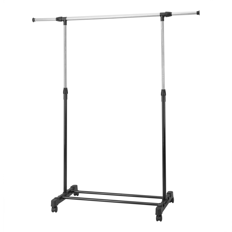 EasingRoom Adjustable Rolling Clothes Rack Single-Bar Hanging Garment ...
